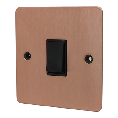 Flat Select Brushed Copper Light Switch - SuperSockets.co.uk